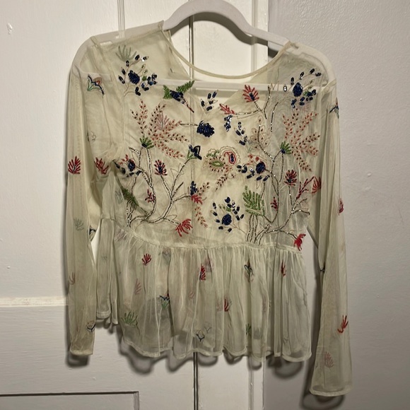 Zara | Tops | Zara Sheer Top | Poshmark